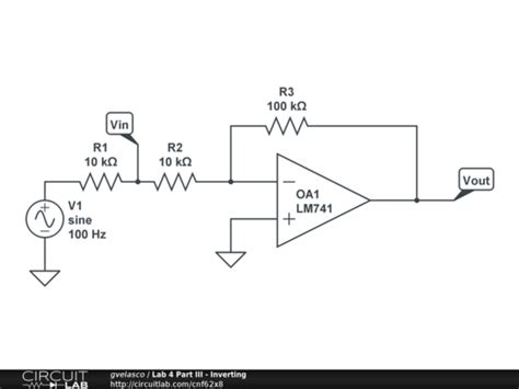 Lab 4 Part III Inverting CircuitLab