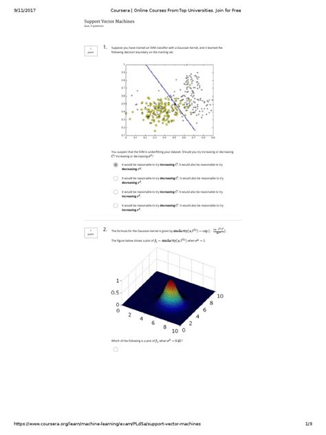 quiz week 7 support vector machines pdf support vector machine