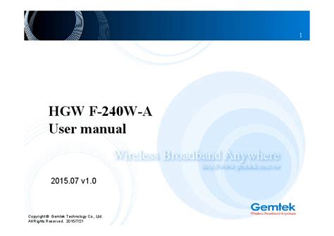 Gemtek Technology Co Ltd Device Database