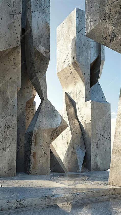 3d Model Abstract Art Of Unbreakable Abstract Brutalist Monument To Veteran Courage And