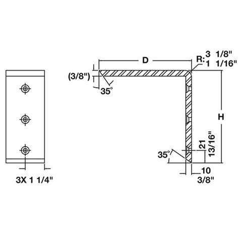 Centerline Front Mounting Countertop Support Bracket
