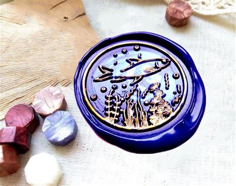 심해 물고기 씰링 왁스 스탬프 왁스 씰 스탬프 키트 왁스 씰링 Ki 맞춤형 왁스 씰 스탬프 저널 스탬프 맞춤형 왁스 씰 Sta스탬프 Aliexpress