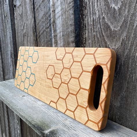 Hexagon Grid Epoxy Serving Board Hilltop Wood And Resin