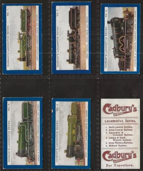Cadbury Full Set Locomotive Series 1906 6 Cards All Scanned £24999