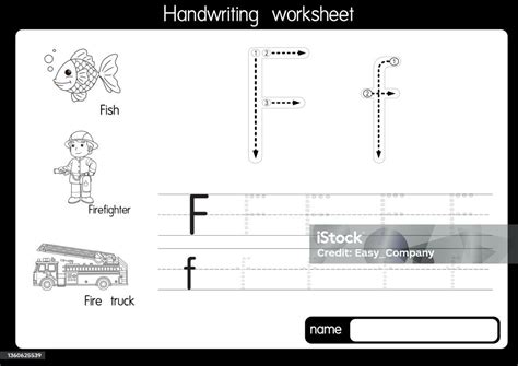 알파벳 문자 F 어퍼 케이스 또는 영어 학습 연습 Abc를위한 대문자와 흑백 벡터 그림 벡터에 대한 스톡 벡터 아트 및 기타 이미지 벡터 소방차 흑백 Istock