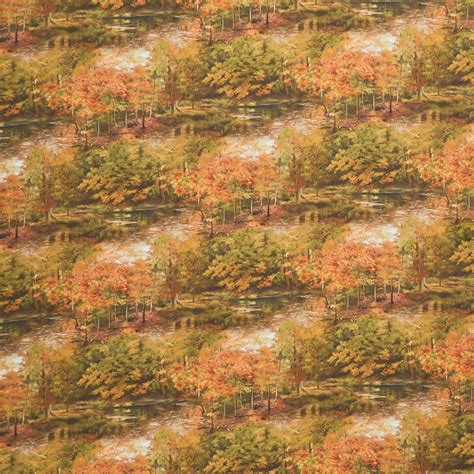 Wilderness Trees Rust Multi Yardage