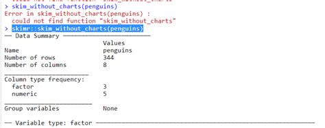 R Skimr Iris Generates Error In Check Dots Used When Printing In Linux RStudio Console