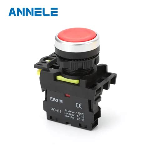 La Maintained Push Button Switch Mm IP Round Flat Head Plastic Latching Push Button