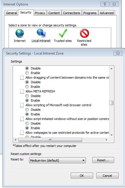 Internet Explorer Html Page Redirecting Using Meta Refresh Not