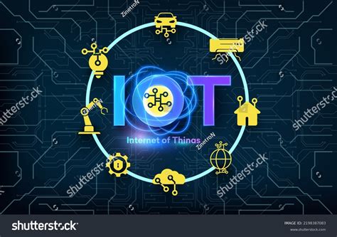 Internet Things Iot Networking Concept Connected Stock Vector Royalty Free 2198387083