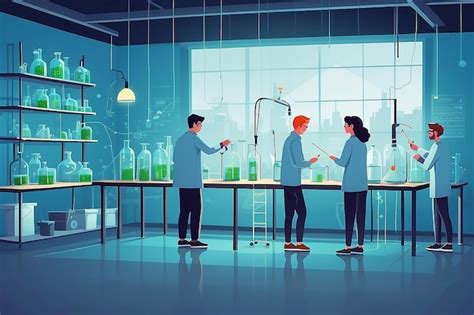 Premium Photo A Section Of The Lab With Students Conducting Experiments On The Behavior Of Premium Photo A Section Of The Lab With Students Conducting Experiments On The Behavior Of