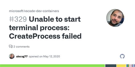 Unable To Start Terminal Process Createprocess Failed Issue Microsoft Vscode Dev