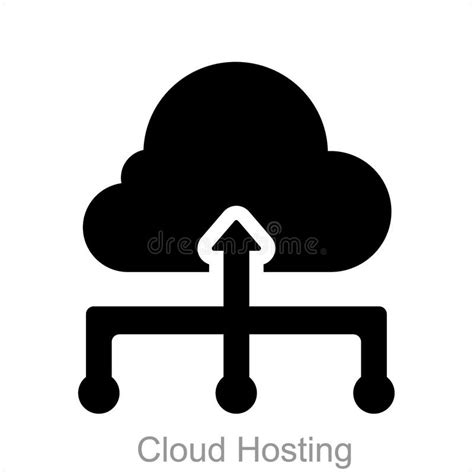 cloud hosting and server icon concept stock illustration illustration