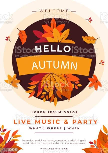 가을 축하를위한 평면 수직 포스터 템플릿 벡터 일러스트레이션 가을에 대한 스톡 벡터 아트 및 기타 이미지 가을 가을 단풍
