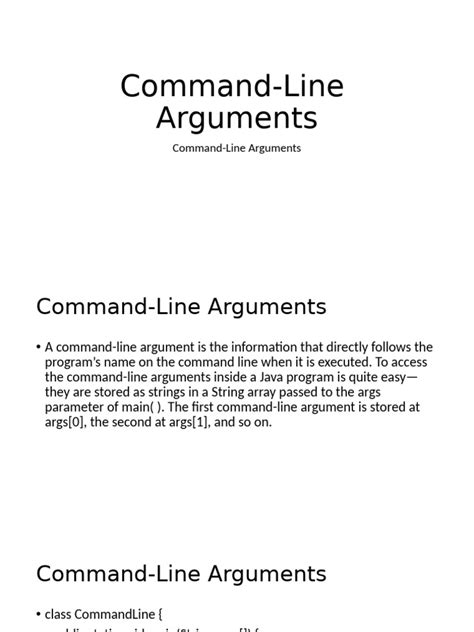 Command Line Arguments Pdf