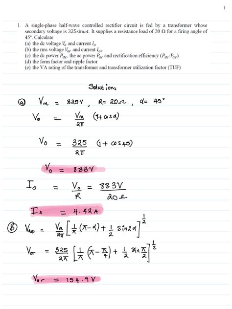 power electronics assignment four marked 1 7 pdf rectifier
