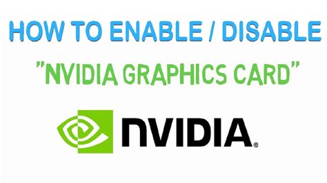 How To Enable And Disable NVIDIA GRAPHICS CARD On Windows Full