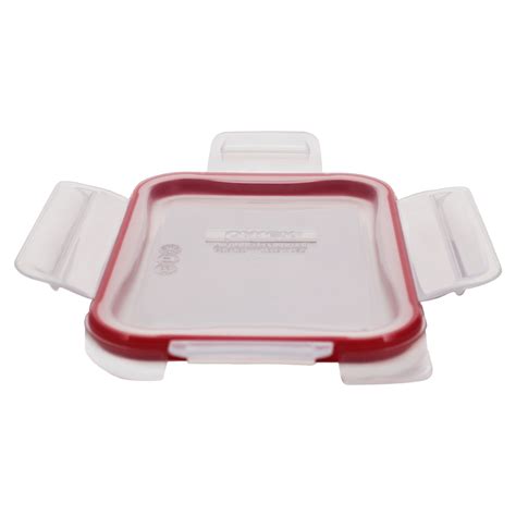 Pyrex 8602r Pc Rectangular Freshlock Clear Plastic Lid With Red Gasket