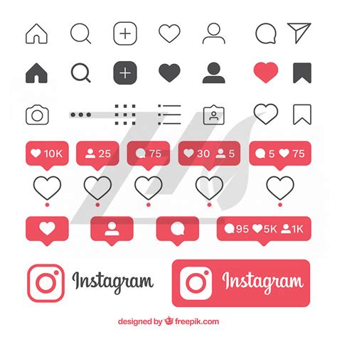 دانلود مجموعه اعلان‌های آیکون‌های اینستاگرام دانلود رایگان فایل لایه