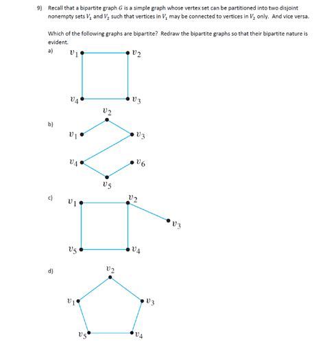 solved 9 recall that a bipartite graph g is a simple graph