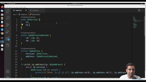 c to rust part 4 enum and match youtube