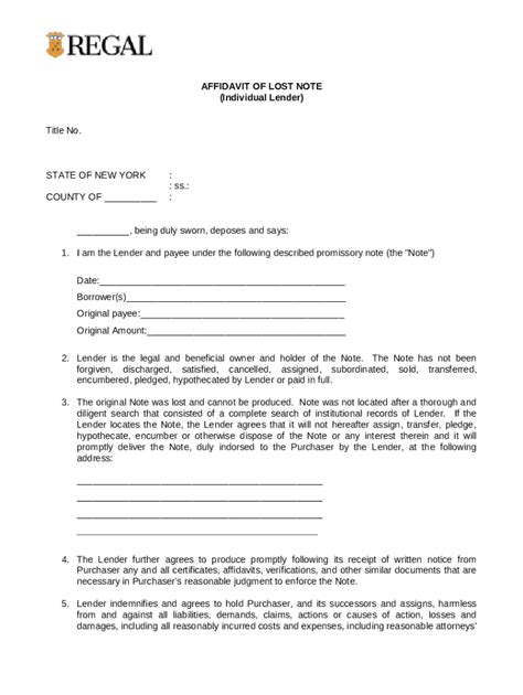 Sample Of Affidavit For Promissory Notes 16 66 811 814 Doc