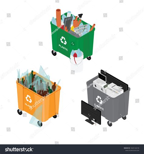 trash garbage cans sorted garbage vector stock vector royalty free