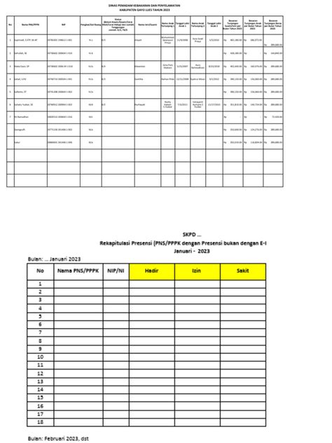 Form Data Keluarga Dan Presensi Pdf