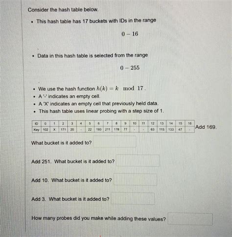 Solved Consider The Hash Table Below • This Hash Table Has