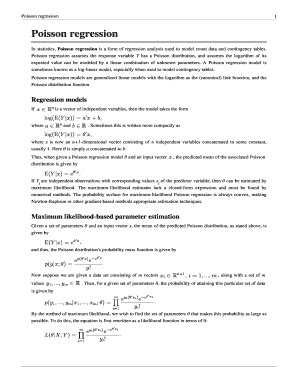 Fillable Online In Statistics Poisson Regression Is A Form Of Regression Analysis Used To Model