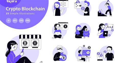 Akura Ilustraciones De Blockchain Criptográficas Gráficos Envato Elements