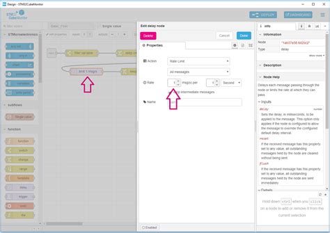 STM CubeMonitor Single Value Subflow To Be Used As Filter After Processing Node Stm Mcu