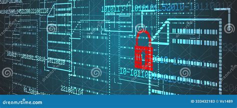 In The Cybersecurity Matrix Holographic Folgers Container Glows With Data Stock Vector