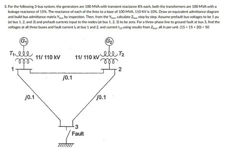 solved power system course for the following 3 bus system the