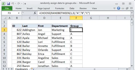 Randomly Assign Data To Groups Excel Formula Exceljet
