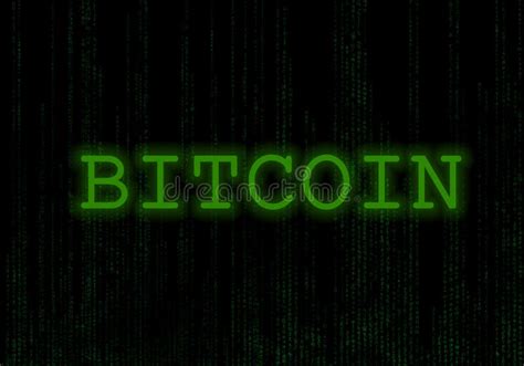 Binary Code Black And Green Background Bitcoin Stock Illustration