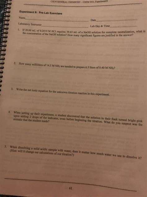 solved if 20 00 ml of 0 2019 m hcl requires 39 63 ml of a