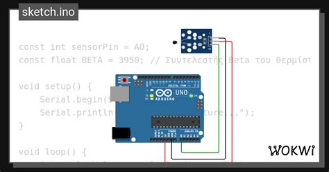 NTC EXAMPLE 1 Wokwi ESP32 STM32 Arduino Simulator