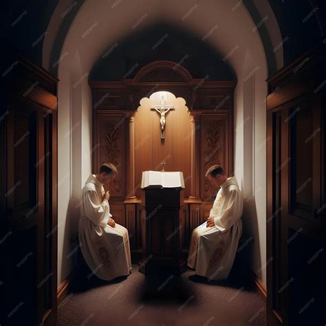 Premium Photo Priests Administered The Sacrament Of Confession In The