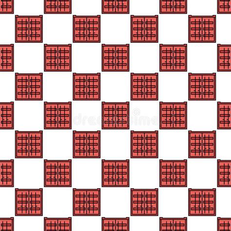 Shipping Container Vector Outline Seamless Pattern Stock Vector