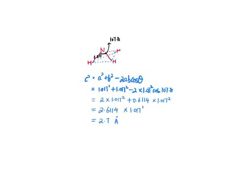 Solved Ammonia Nh3 Has A Trigonal Pyramidal Shape With N H 1 017 Å