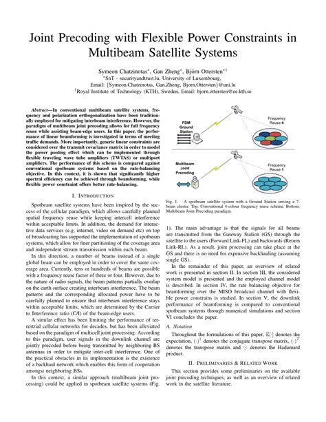 Pdf Joint Precoding With Flexible Power Constraints In Multibeam