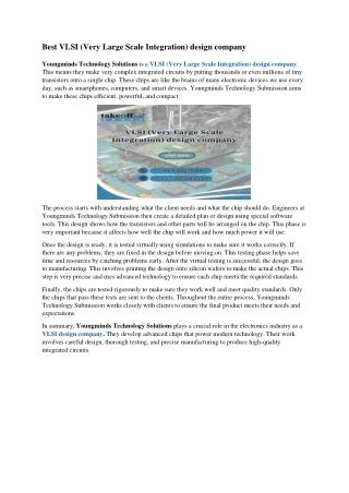 PPT - Best VLSI (Very Large Scale Integration) design company ...