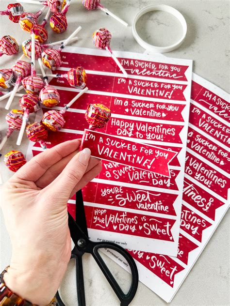 Sucker Valentines Free Printable Flags For Lollipop Cards Hand
