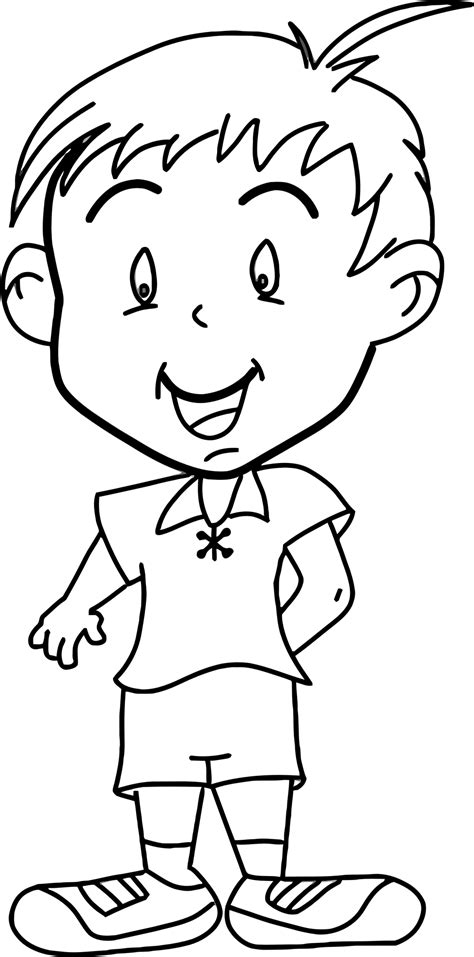 Clipart Little Boy Line Art