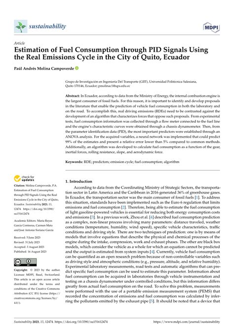 Pdf Estimation Of Fuel Consumption Through Pid Signals Using The Real