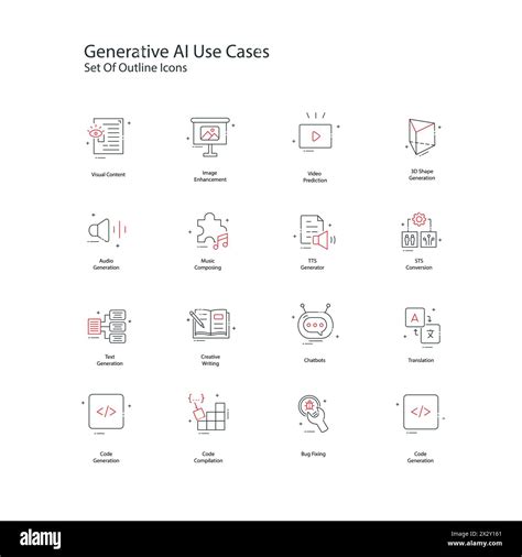 Generative AI Use Cases Vector Illustration Icon Design Set Stock Vector Image & Art - Alamy