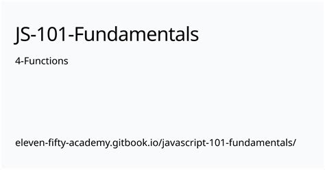 4 functions js 101 fundamentals