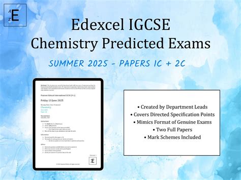 Summer 2025 Igcse Chemistry Predicted Exams Edexcel Papers 1c And 2c Teaching Resources