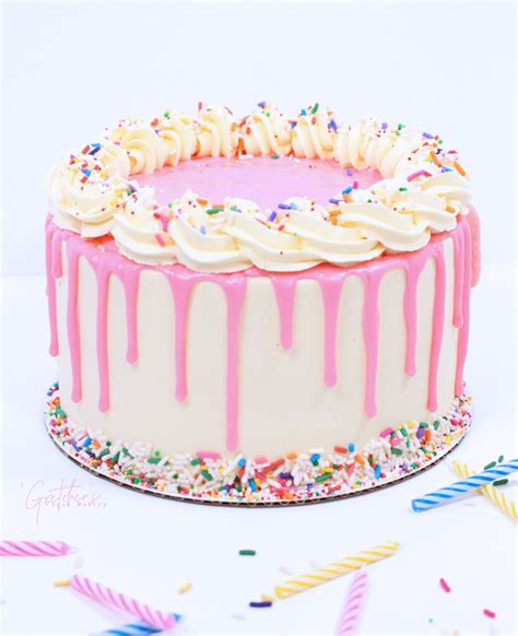 Funfetti Cake Buttercream Drip Technique Gretchens Vegan Bakery